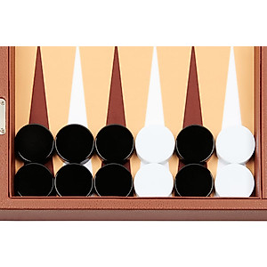 Silverman & Co. 19-inch Premium Backgammon Set - Desert Brown Board