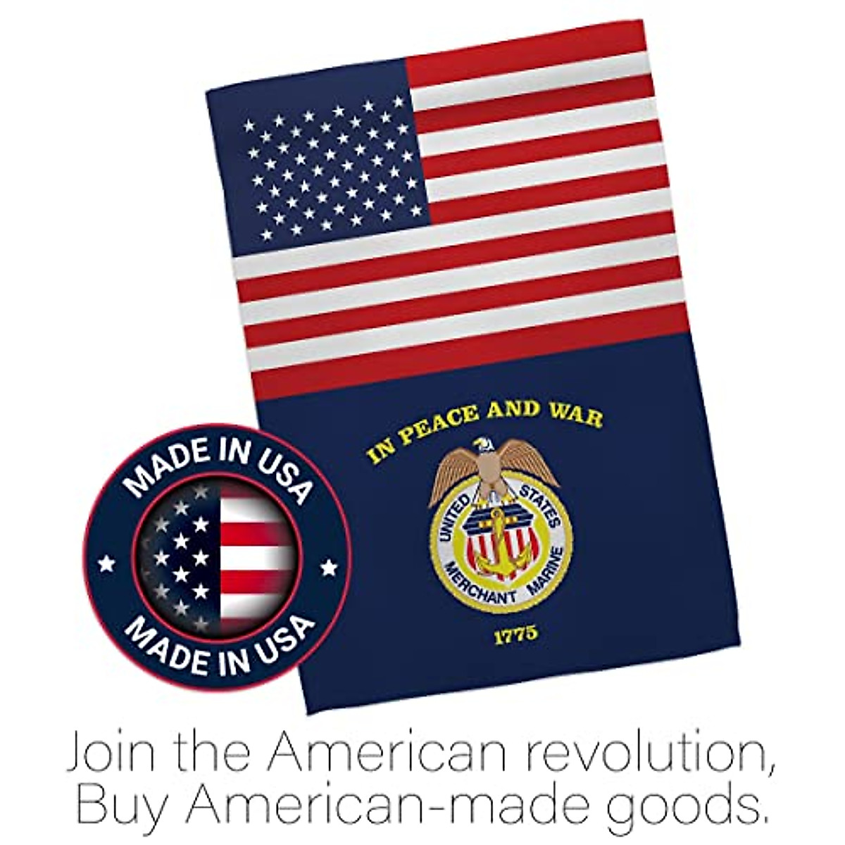 US Merchant Marine Garden Flag - Set Wall Hanger Armed Forces Corps USMC Semper Fi United State American Military Veteran Retire Official - House Banner Small Yard Gift Double-Sided 13 X 18.5