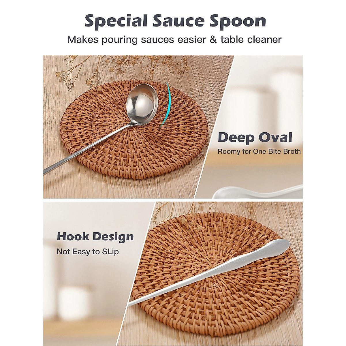 LoeJan Gravy Boat with Spoon, Ceramic Sauce Serving Dish, Easy-Pour Big Dripless Lip Spout Serveware Set For Salad Cream Milk Broth Black Pumpkin Thanksgiving (14 OZ & Tray)