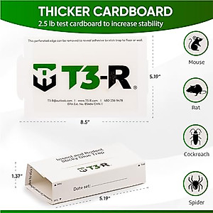 T3-R ​​Sticky Large Rat & Mice Glue Traps | Mouse and Insect Glue Boards | Disposable Non-Toxic Glue Traps for Mice and Rats | Peanut Butter Scent Sticky Traps (36 Pack)