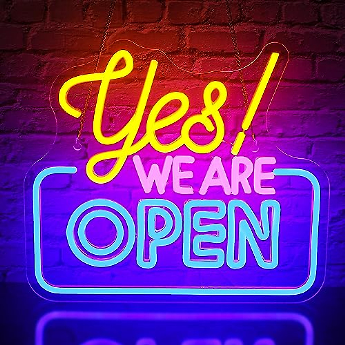 Hello Rosa Yes We Are Open Neon Sign, Open Neon Signs for Wall Decor USB Powered Open Signs for Business Wall, Open Led Sign for Coffee Bar Restaurant Salon Stores Decor Open Neon Light