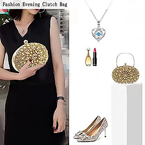 Crbeqabe Rhinestone Evening Clutch Bag for Women Bridal Diamonds Clutch Purses Wedding Purse Prom Cocktail Party Handbags
