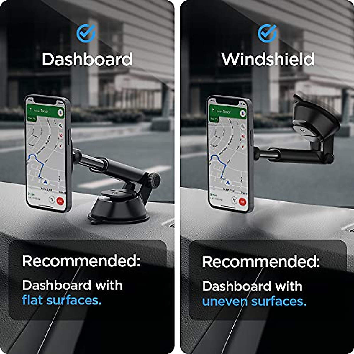 Spigen OneTap Designed for Magsafe Car Mount Window & Dashboard Compatible with iPhone 14, 13, 12 Models (Magnetically Levitate iPhone 14,13,12 Models Even The Max Model)