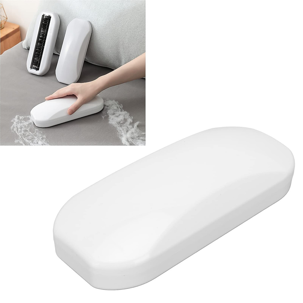 HURRISE Reusable Handheld Crumb Sweeper, Handy Rolling Bed Sweeping Brush, Floor Dust Remover, Home Soft Hair Debris Collector for Table Bed Sheet Clothes Sofa