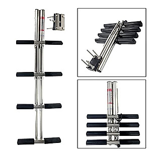 XinKunmarine 4 Step Boat Ladder,304 Stainless Steel Pontoon Boat Dive Ladder,Telescoping Ladder for Marine Boat,Fishing Boat,Yacht(4 Step)