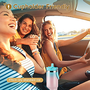 VUSIGN 30 oz Tumbler with Handle and Flip Straw, Stainless Steel Vacuum Insulated Water Bottle Travel Mug Thermal Cup for Home, Office, Car, Outdoors, Sports, Carnival