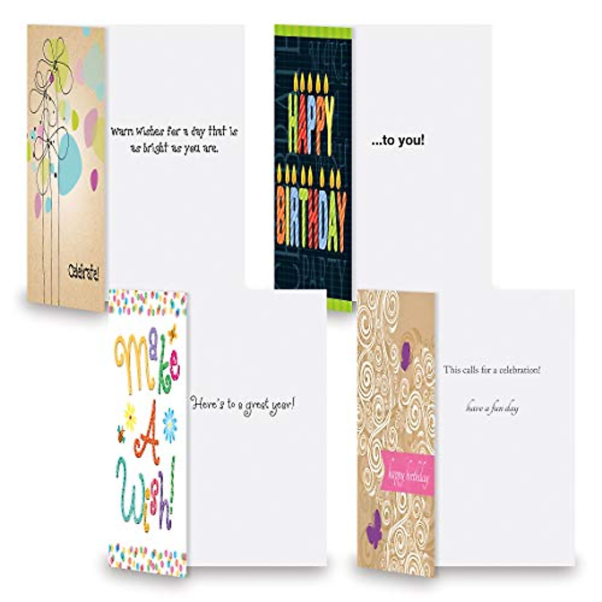 Current Mega Birthday Greeting Cards Value Pack – Set of 40 (20 Designs), Large 5 x 7 inches, Envelopes Included