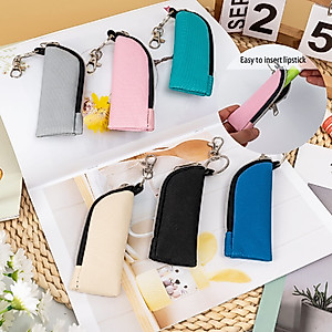 GOCOHHI Chapstick Holder, 6 Pcs Lip Balm Sleeve Pouch, Portable Lipstick Holder Bag, Clip-on Makeup Travel Accessories, Great Gift for Women