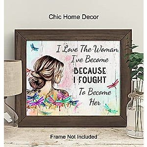 Boho Inspirational Wall Art for Women - Positive Quotes Sayings for Wall Decor- Encouragement Gifts Teens Girls - Motivational Wall Art Posters - Rustic Hippie Dragonfly Decor - Positive Affirmations