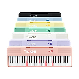 The ONE Smart Keyboard COLOR 61 Lighted Keys Piano Keyboard, Digital Piano for Beginners with 256 Tones, 64 Polyphony, Built-in LED Lights and Free Apps (Pink)