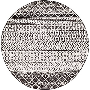 Artistic Weavers Chester Boho Moroccan Area Rug,5'3" Round,Black