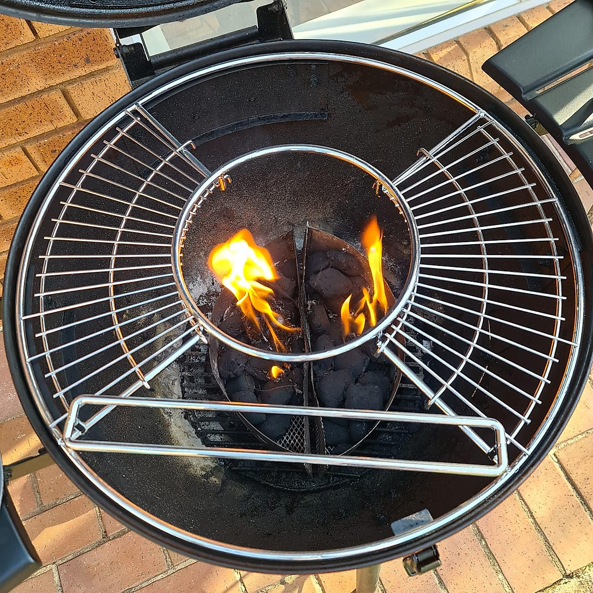 Lifespace Dutch Oven (African Potjie Pot) Braai Grill Ring for 22.5in Kettle Grill with 2 x Side Grids