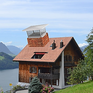 Flieeya Chimney Cap, Stainless Steel Chimney Cap, 17" x 29" Bolt On Single Flue Chimney Cover 304 Stainless Steel Fireplace Chimney Cover Adjustable for Outdoor Masonry Chimney