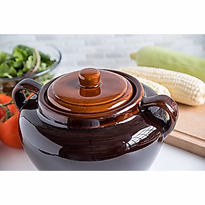 Fox Run 0350 Stoneware Bean Pot, 9.75 inches, Brown