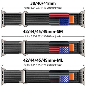 Trail Loop Nylon Band - Compatible with Apple Watch Ultra 2 Band 49mm 46mm 45mm 44mm 42mm 41mm 40mm 38mm Men Women,Rugged Braided Elastic Weave Sport Strap for iWatch Ultra Series 10/9/8/7/6/SE/5/4/3