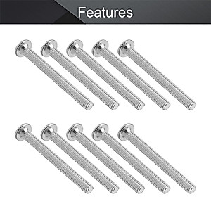 MroMax 10Pcs M6 x 60mm Flat Head Hex Socket Cap Screws Bolts, Nickel Plated Carbon Steel Fully Threaded Furniture Screws for Assemble Cabinets, Baby Beds, Tables and Chairs