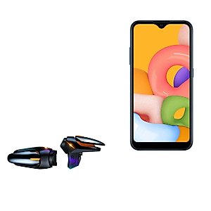 BoxWave Gaming Gear Compatible with Samsung Galaxy A02 - Touchscreen QuickTrigger Auto, Trigger Buttons Autofire Gaming Mobile FPS - Jet Black