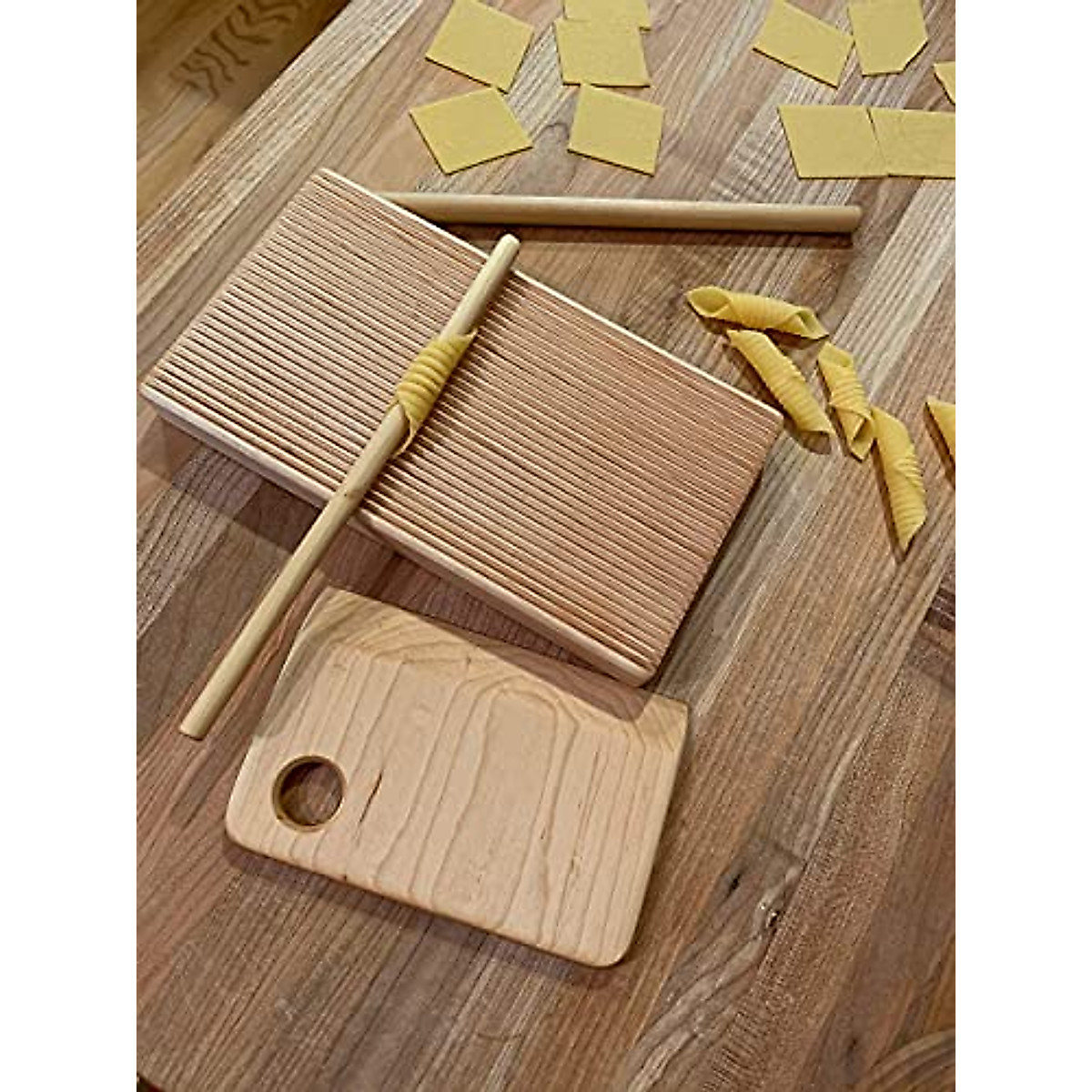 Pasta board set, 6 piece, macaroni, trofie, gnocchi, garganelli