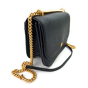 Tory Burch Emerson Flap Adjustable Shoulder Bag (Black)