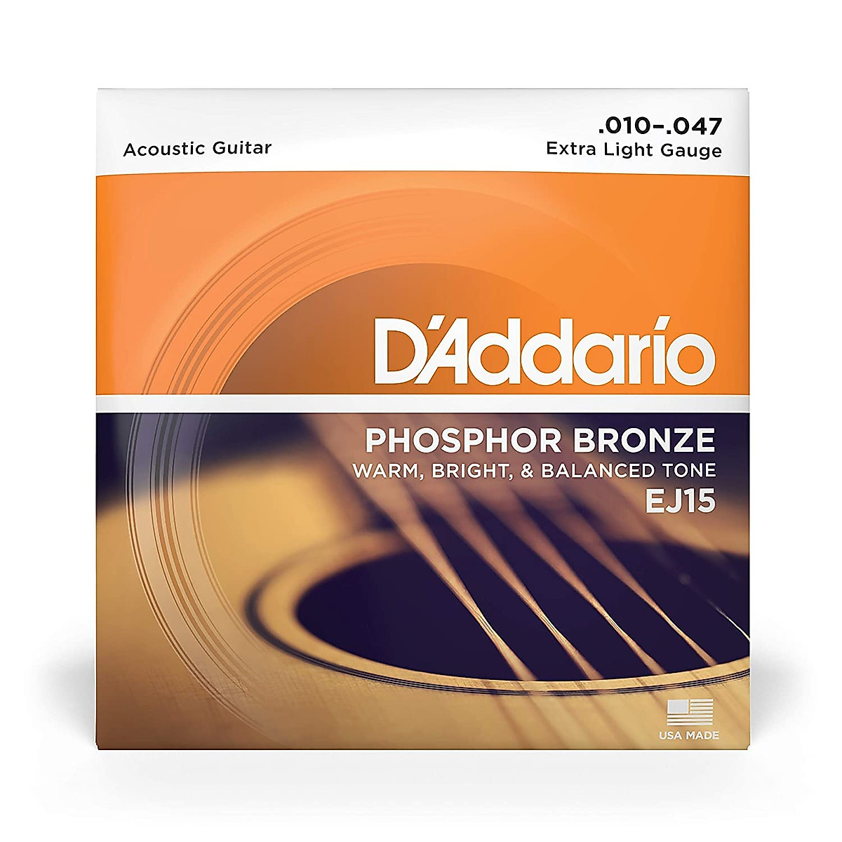 D'Addario EJ15 Phosphor Bronze Extra Light Acoustic Strings 3-Pack