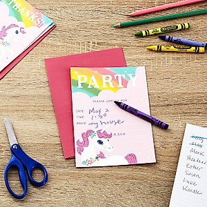 Hallmark Rainbow Unicorn Invitations and Thank You Cards Set (Pack Includes 10 Invites and 10 Thank You Notes)