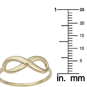 Kooljewelry 10k Yellow Gold Infinity Ring (size 9)