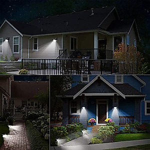 Muasdae Solar Outdoor Lights, Solar Lights Outdoor Waterproof, Solar Spot Lights Outdoor, IP67 Waterproof Adjustable Wall Light for Patio Pathway Yard Garden Driveway Pool