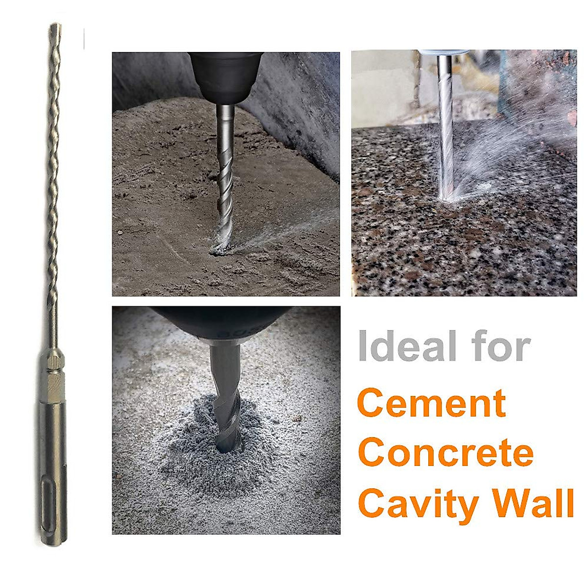 36PC, 5/32" x 7" with 1/4" SDS Plus Hex Rotary Hammer Drill Bits for Concrete Screw, Rotary Drill Bit 5/32, Sds Plus Bits (5/32 x 7,36)