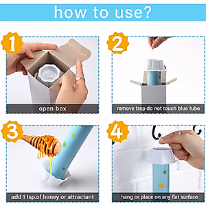 2 Pcs Sticky Fly Trap Fly Stick with Hanging Hook Adhesive Fly Catcher for Indoor Outdoor Trap Houseflies and Flying Insects Mosquito Bee Wasp Moth