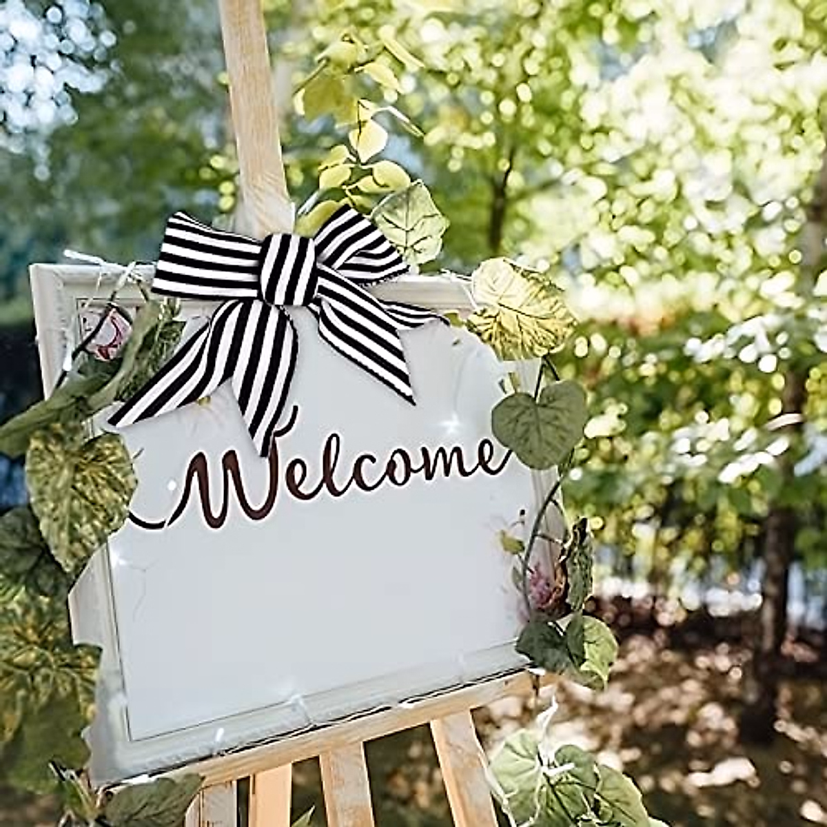 MuRealy Wreath Ribbons - 2.5 Inch Black Burlap Ribbon and Polyester with Buffalo Plaid, Stripes and Plaid Edged Ribbons, 4 Rolls 20 Yards Ribbons for Christmas, Weddings, Gifts Wrapping and Bow Decor