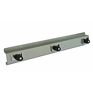Bradley 9953-000000 Stainless Steel 3 Hooks Mop and Broom Holder, 24" Length x 4" Height
