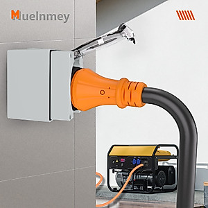 Muelnmey 50Amp Power Outlet Box,125/250Volt NEMA SS2-50P Inlet Plug+ 3PCS Cable Glands 2 M25 (13-18mm) Connectors and 1 M32 (18-25mm) Connector
