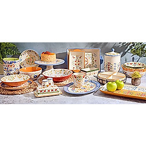 Laurie Gates by Gibson Hand Painted Tierra Mix and Match Dinnerware Set, Oval Platter (13.8"), Assorted