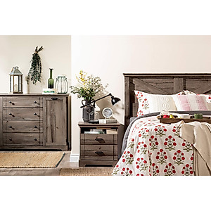 South Shore Avilla 2-Drawer Nightstand, Fall Oak, 17.5 in x 24.5 in x 25 in