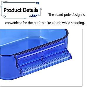 Freiomyi Bird Bath Box for Cage, Parrot Bathing Tub Hanging Bathtub Bowl Cage Accessories for Small Birds Lovebird (Clear)