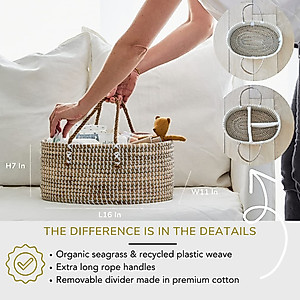 BEBE BASK Premium Nursery Bundle - Matching Baby Changing Basket & Baby Diaper Caddy Organizer - Handmade & Organic