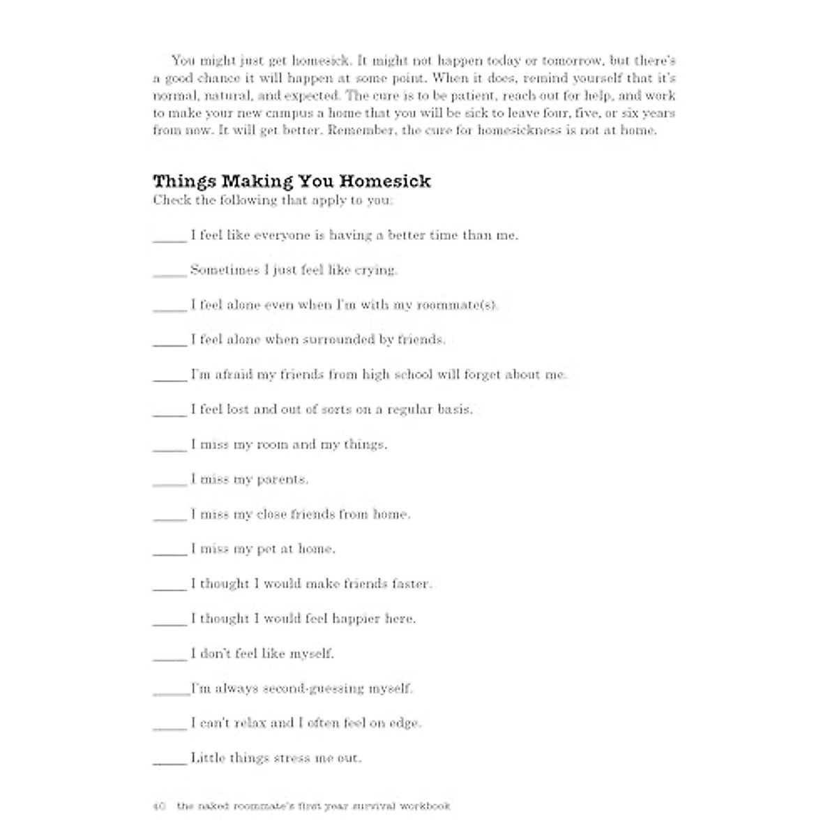 The Naked Roommate's First Year Survival Workbook: The Ultimate Tools for a College Experience with More Fun, Less Stress and Top Success (Back-to-School College Care Package Gift for Freshmen)