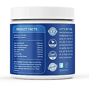 Zen Bites - Calming Chews for Pets - 120 Count - Organic Hemp Treats for Dogs & Cats - Stress Relief - Promotes Relaxation - Thunderstorms - Fireworks - Travel Friendly