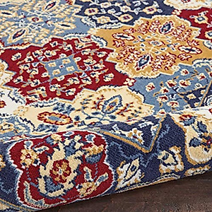 Nourison Grafix Persian Multicolor 5'3" x 7'3" Area -Rug, Easy -Cleaning, Non Shedding, Bed Room, Living Room, Dining Room, Kitchen (5x7)