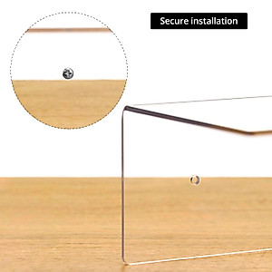 QWORK Acrylic Floating Shelves - Set of 2 12 Inch, Clear Wall-Mounted Display with Screws & Anchors - 4mm Thick