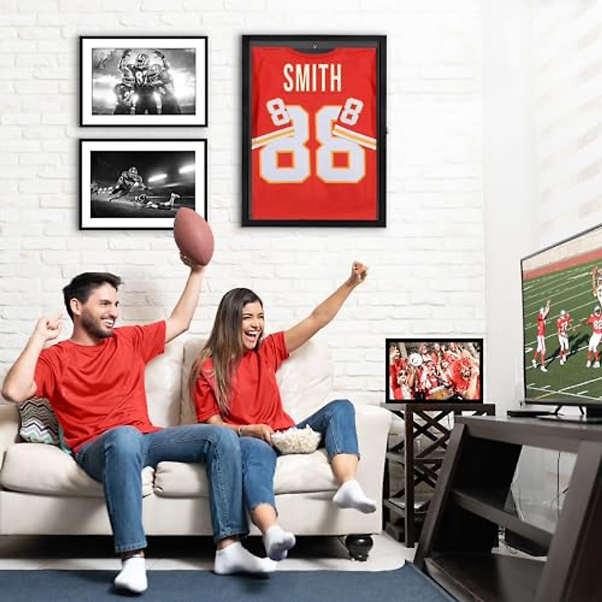 Americanflat Jersey Frame Display Case - 23x31 Lockable Display Case with Hanger - All-Star Collection - Black Sports Jersey Frame Shadow Box with Plexiglass for Baseball, Football, Basketball, Soccer