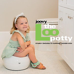 Joovy Loo Potty Training Toilet Featuring Splash Guard, Removable Inner Bowl, Non-Slip Base, and Low Anti-Tipping Profile - BPA, PVC & Phthalate Free - White
