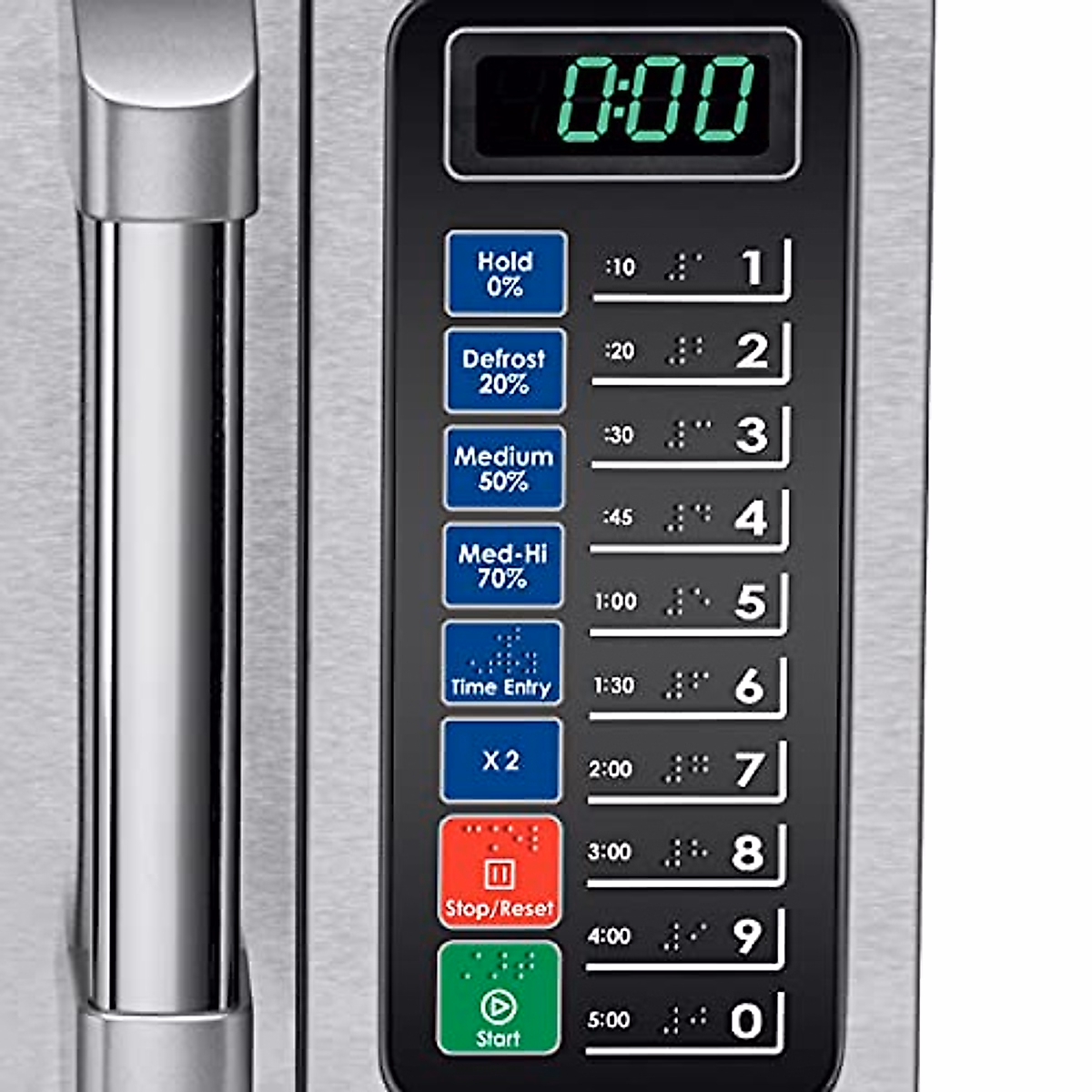 Waring Commercial WMO90 Medium Duty Microwave Oven, 0.9 Cubic Feet, 10 Programmable Memory Settings, 5 Power Levels, Stainless Steel Construction, 120V, 1000W, 5-15 Phase Plug