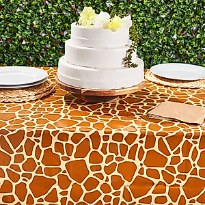 Animal Print Tablecloths for Jungle Safari Birthday Party (54x108 in, 4 Pack)