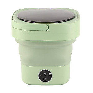 Foldable Washing Machine, Portable Washing Machine Mini Washers Large Capacity 6.5L, Soft Spin Drying, US Plug 100 To 240V for Home Camping Apartment (Green)