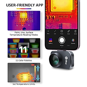 (Android Only) InfiRay Xinfrared P2 Pro Thermal Camera with Magnetic Macro Lens for Android Type-C Smartphones, 9g Fully Metal Body, 25Hz 256X192 Resolution, Support Android 9.0 and Above, (T2 Pro)