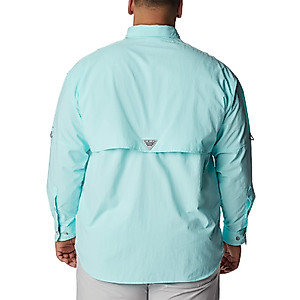 Columbia Men's PFG Bahama II Long Sleeve Shirt, Breathable, UV Protection, Gulf Stream/Realtree Edge, X-Large