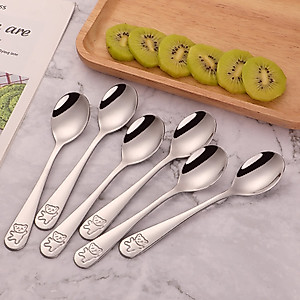 Kids Silverware Set, Poylim Children's Flatware,Safe Toddler Utensils, 6 Child Forks and 6 Child Spoons
