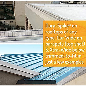 Bird Barrier Dura-Spike Stainless Steel Bird Spikes | Metal Pin Strips for Ledge, Roof, Pipe - Adhesive Included - Xtra Wide (8 in) 25 Ft. Length