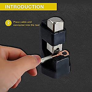 KOTTO Hammer Lug Crimper Tool Combo Battery terminal Wire and Cable with 60 PCS Terminal Connector and 80PCS insulation tape heat shrink tube